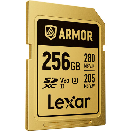 Lexar SDXC 256GB ARMOR Gold UHS-II U3, Stainless Steel, IP68 R280/W210 ...
